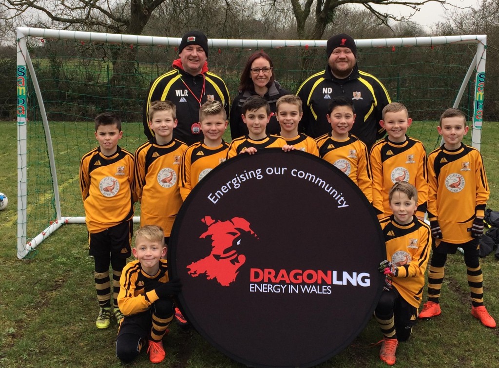 Llangwm under 10's football team are grateful for donation - Dragon LNG